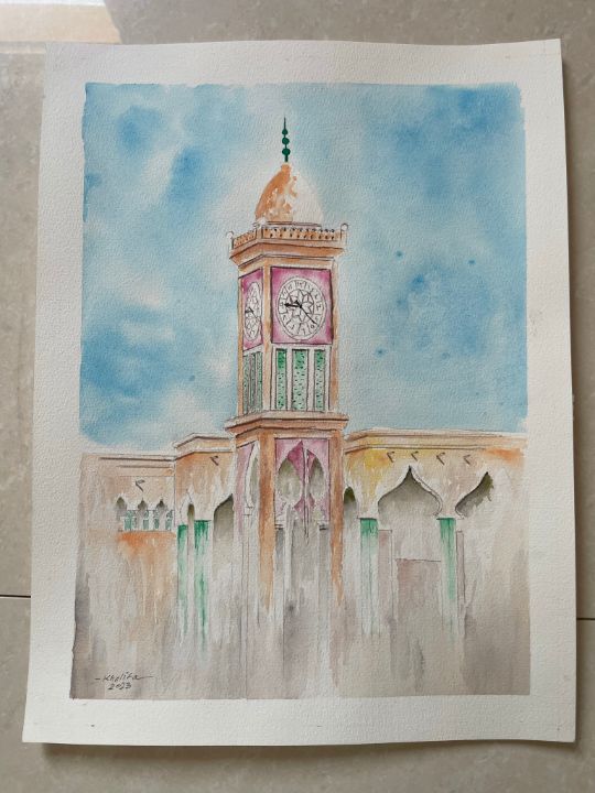 Doha, Qatar Clock towels - COLORS & SHADES - Paintings & Prints ...