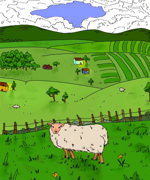 Countryside Drawing - Bluemoon - Drawings & Illustration, Landscapes ...