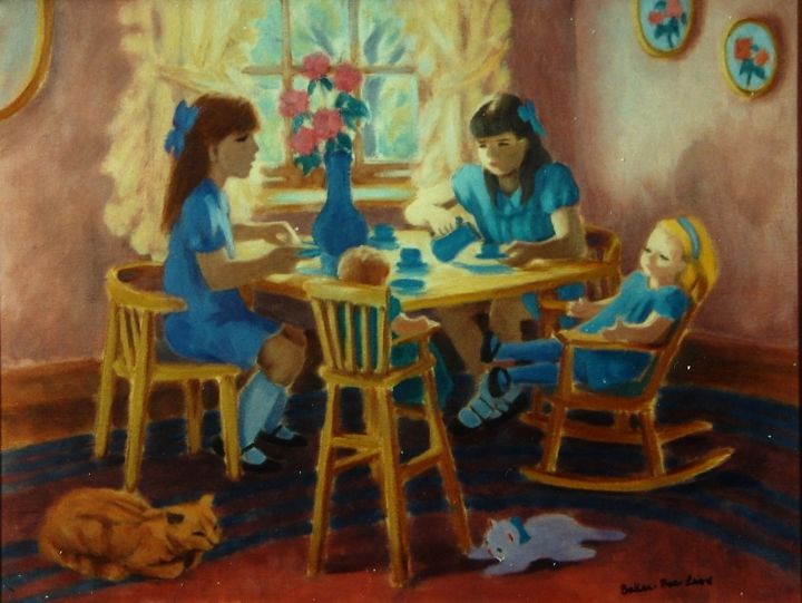 Tea Party - JOANNEBMACLEOD - Paintings & Prints, People & Figures ...