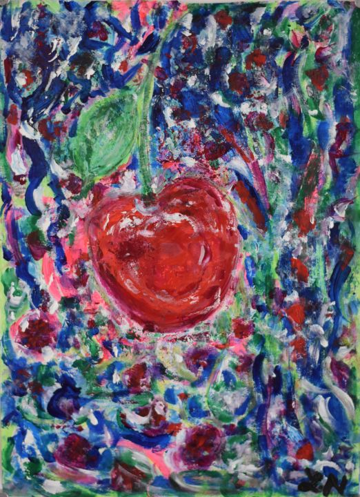 LITTLE CHERRY - Linda naili fineart - Paintings & Prints, Flowers ...