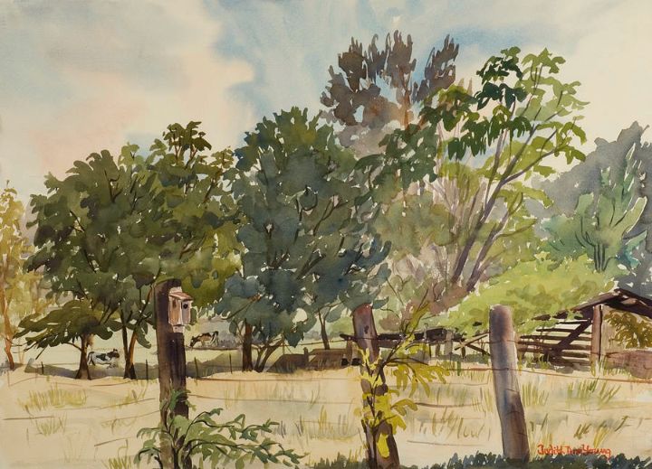 Shy Bovine - Judith Young - Paintings & Prints, Landscapes & Nature ...