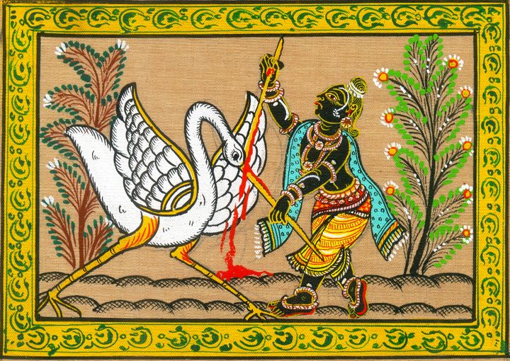 KRISHNA KILLING BAKASURA - CreativeIndia - Paintings & Prints, Fantasy ...