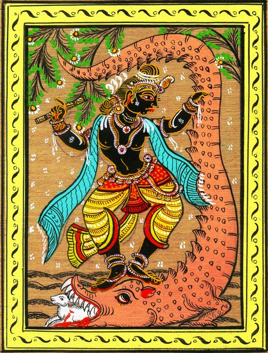 KRISHNA KILLING AGHASURA - CreativeIndia - Paintings & Prints, Fantasy ...
