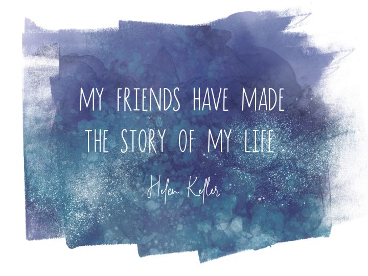 Friendship Quote Helen Keller On Blu - Ann Powell Art - Digital Art ...