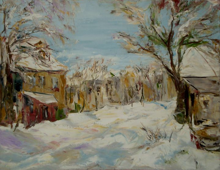 Winter city - ArtGalleryRonikier - Paintings & Prints, Buildings ...