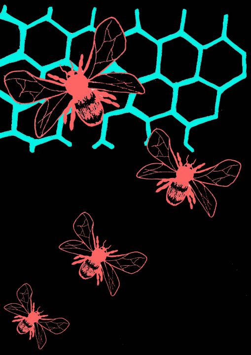 Neon bee3 - LMB DESIGNS - Paintings & Prints, Animals, Birds, & Fish ...