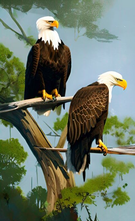 Bald eagles - Gaspar Avila - Digital Art & AI, Animals, Birds, & Fish ...