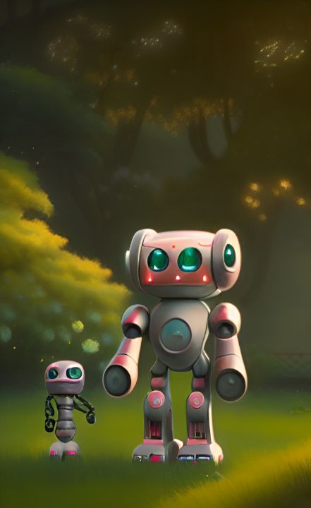 Two robot friends - Gaspar Avila - Digital Art & AI, Fantasy ...