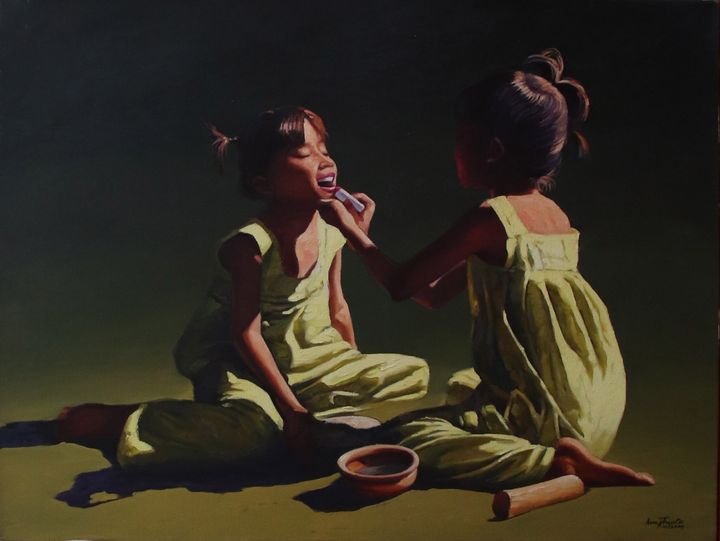 Sisters - Burma Art Gallery - Paintings & Prints, People & Figures ...