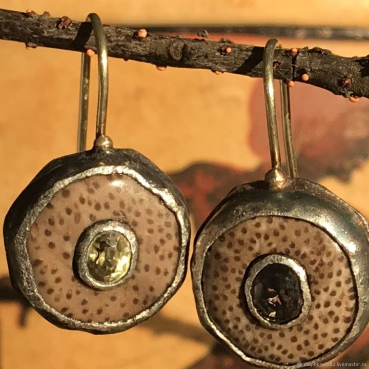 Palmoxylon as earrings - BENANDLU Art - Evgenia Alexeeva - Jewelry ...
