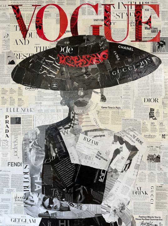 Hat Girl - Jim Hudek - Crafts & Other Art, Collages - ArtPal