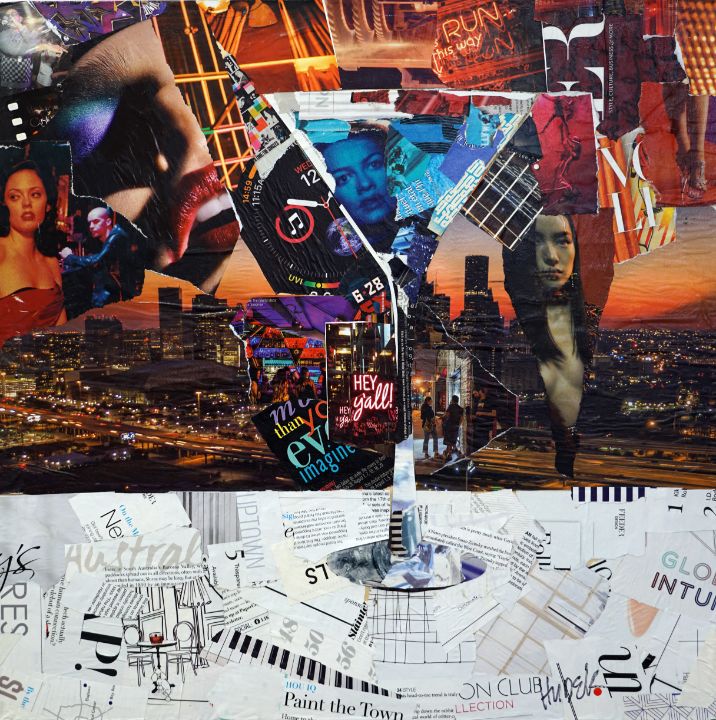 Paint the Town Red - Jim Hudek - Crafts & Other Art, Collages - ArtPal