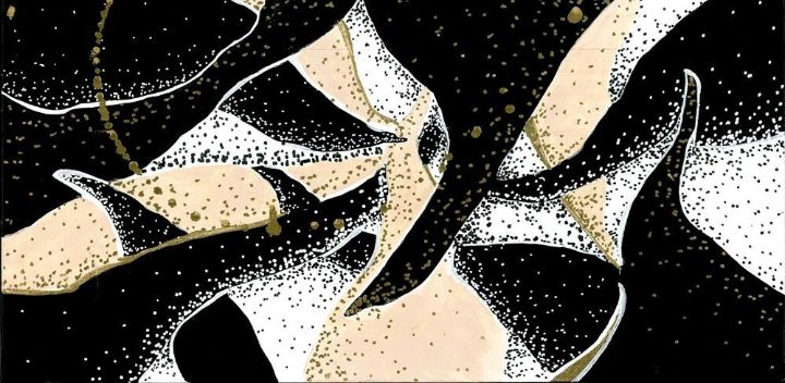 A Splash of Gold - Celise Saenz Art - Paintings & Prints, Abstract ...