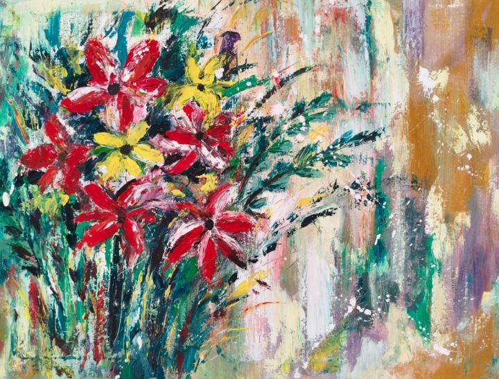 Flower - Moath art - Paintings & Prints, Abstract, Color - ArtPal