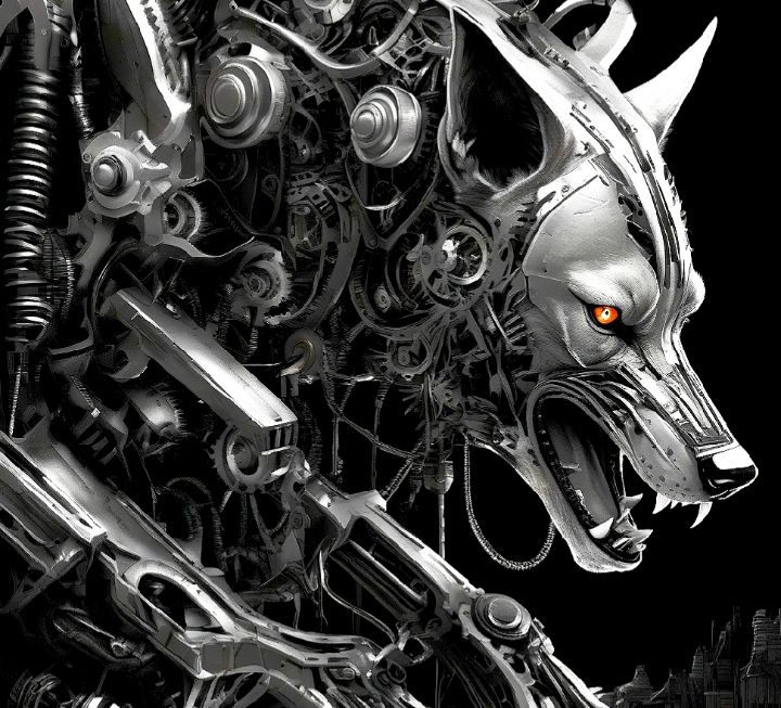 Mecha Wolf - JaxWolf Art - Drawings & Illustration, Abstract, Other ...