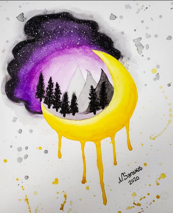 Untitled Watercolor - Nicoletta Saroukos - Paintings & Prints ...