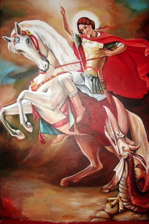 St.George - Jelena Babic - Paintings & Prints, Religion, Philosophy ...