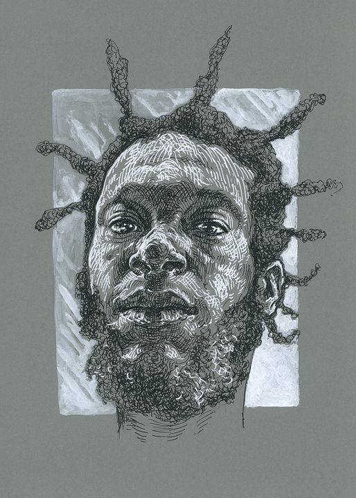 Dreadlock man portrait - KatarzynaGagol - Paintings & Prints, People ...