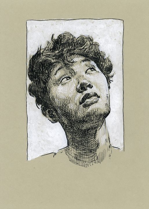 Woman portrait. Pen and ink drawing - KatarzynaGagol - Paintings ...