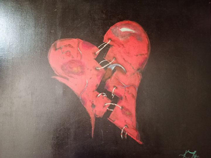 Still Beating - Crazy Hippie Heart Art - Paintings & Prints, Abstract ...