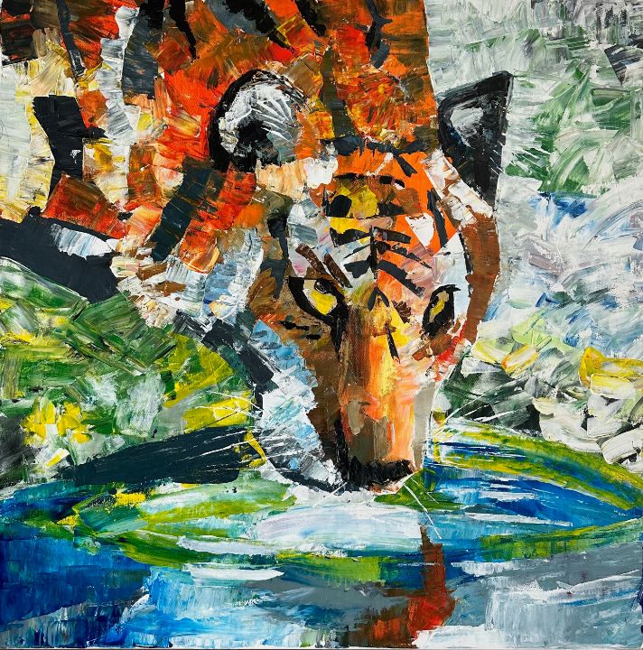 The Power of Tiger - Anonymous - Paintings & Prints, Animals, Birds ...