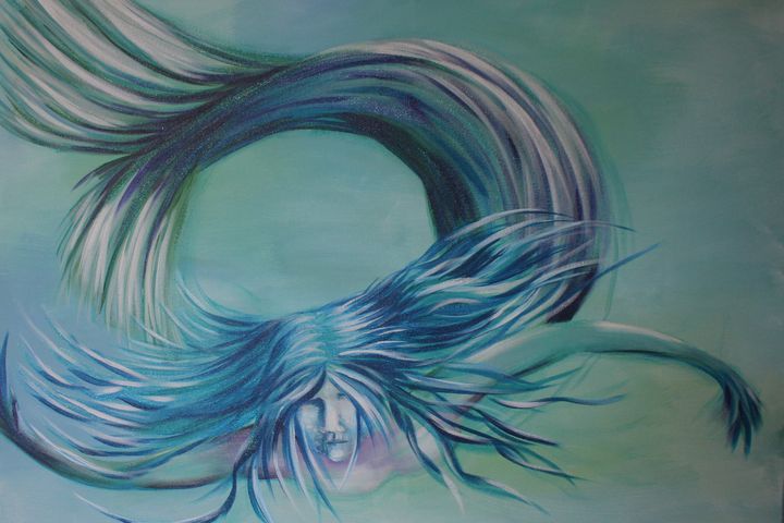 Blue Mermaid - Kris W - Paintings & Prints, Landscapes & Nature, Beach ...