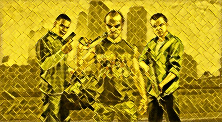 Grand Theft Auto V Trio Artistic Ill - gallery - Paintings & Prints ...