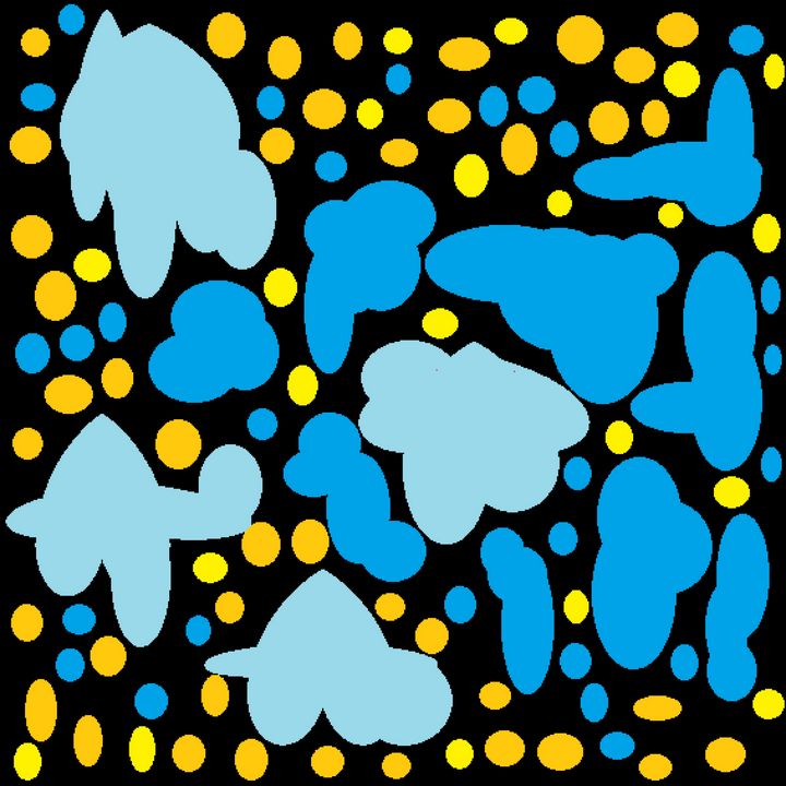 BLUE BLUE PUFFS - Archie - Digital Art & AI, Abstract, Color - ArtPal