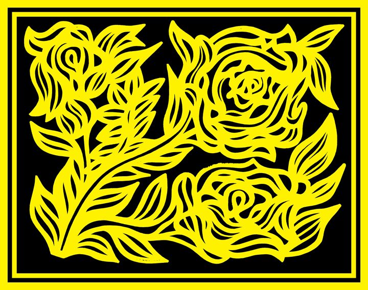 Black Yellow Rose Flower - Eddie Alfaro Art - Drawings & Illustration ...