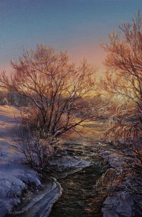 Winter ringing stream - Viktar Yushkevich Yuvart - Paintings & Prints ...
