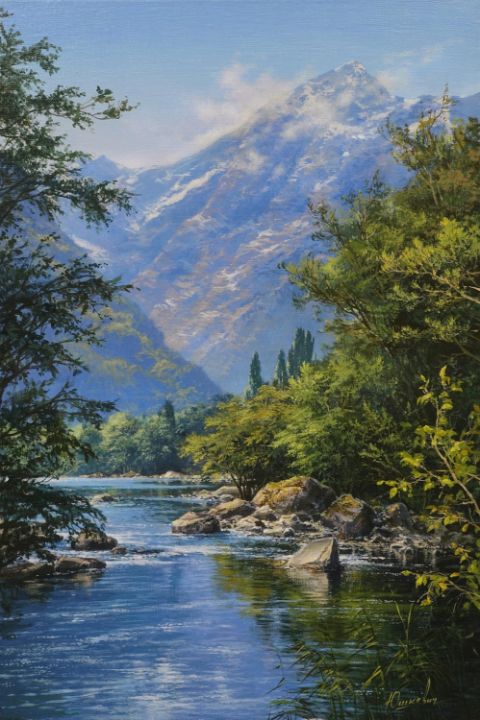 Mountain river - Viktar Yushkevich Yuvart - Paintings & Prints ...