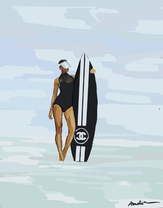 Chanel Fashion Lady - Amelia Noyes - Paintings & Prints, People ...