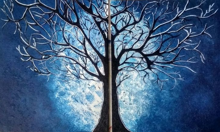 Full tree in two sets - Nalin's art - Paintings & Prints, Flowers ...