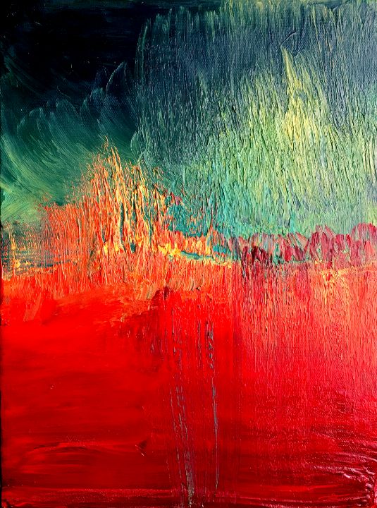 Red and Green Abstract - Maja Sipilovic Art - Paintings & Prints ...