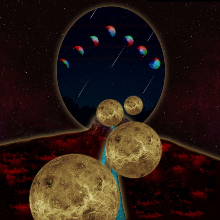 Falling Moon Roadway To Outer Space - PhotooTwist - Digital Art ...