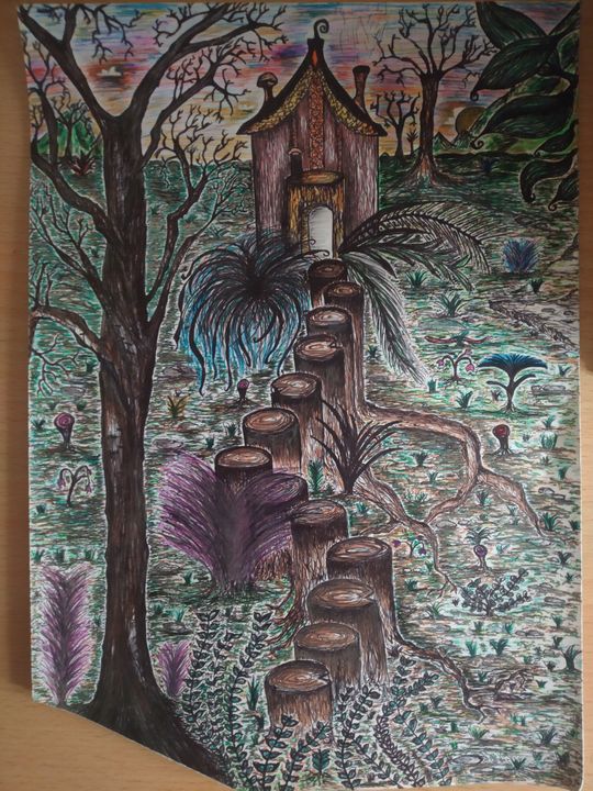 Nature hide away - Dalina - Drawings & Illustration, Flowers, Plants ...