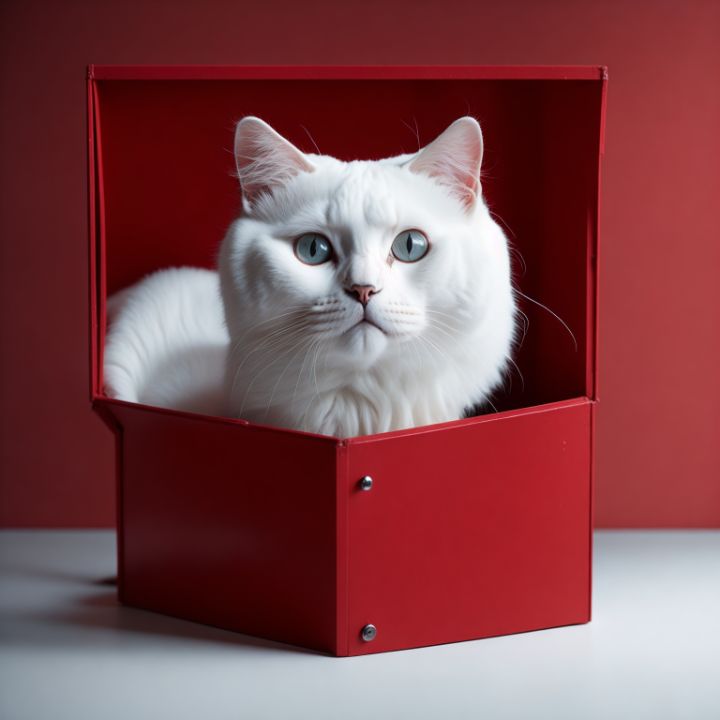 White Cat in a Box - vsg - Digital Art & AI, Animals, Birds, & Fish ...