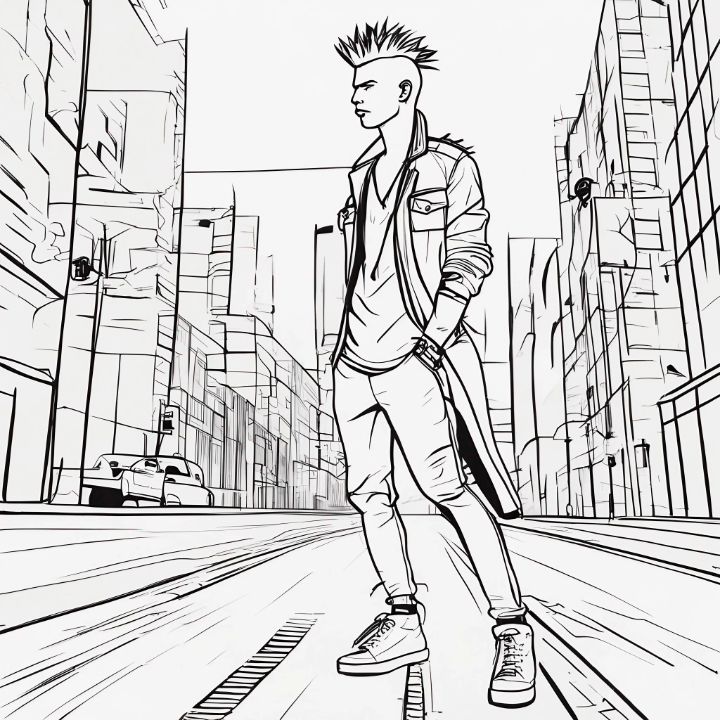 Punk in the City - vsg - Drawings & Illustration, People & Figures ...