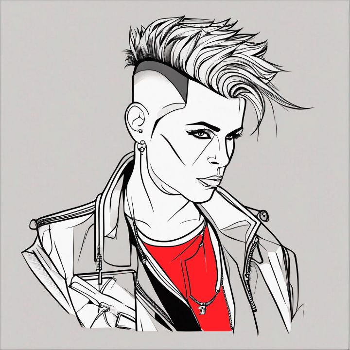Red Punk - vsg - Drawings & Illustration, People & Figures, Female Form ...