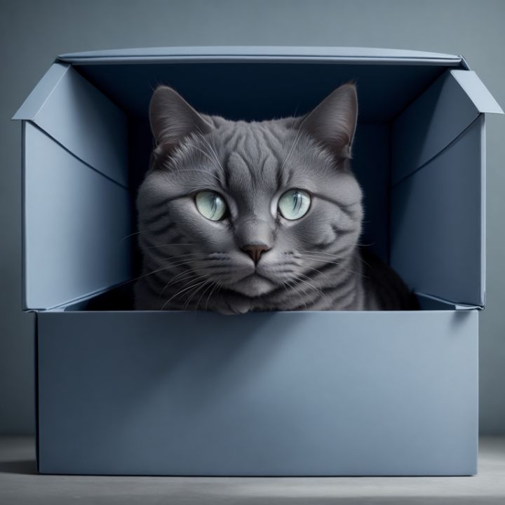 Grey Cat in a Box - vsg - Paintings & Prints, Animals, Birds, & Fish ...