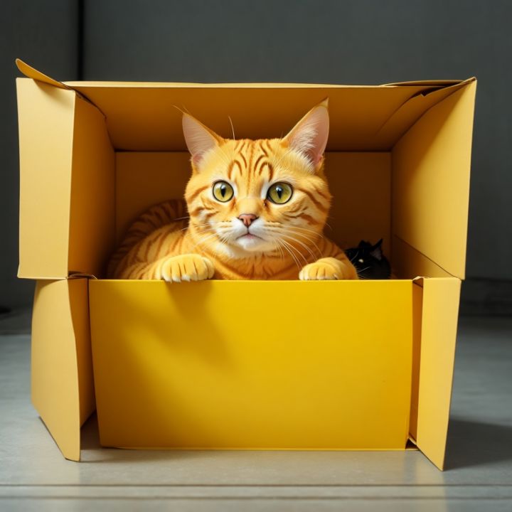 Yellow Cat in a Box - vsg - Digital Art & AI, Animals, Birds, & Fish ...