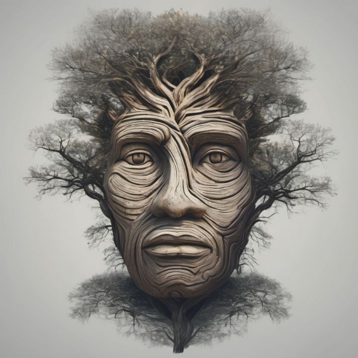 Tree Of Life Face Stern Features Gen A Digital Art And Ai Fantasy And Mythology Mythology