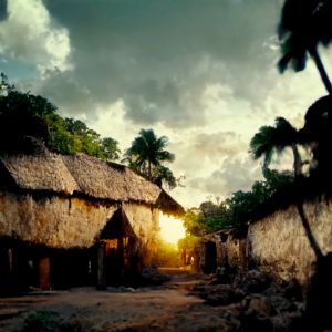 Daylight in Taino Village with Child - Daniel Sanjurjo - Digital Art ...