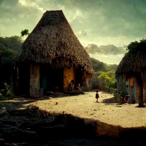Daylight in Taino Village with Child - Daniel Sanjurjo - Digital Art ...