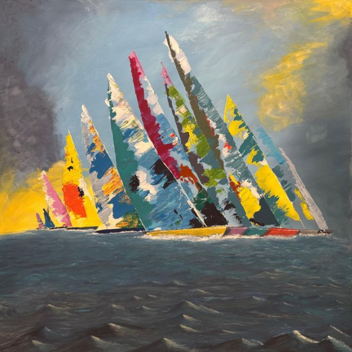 The Race - Mattamplinart - Paintings & Prints, Sports & Hobbies, Boating - ArtPal