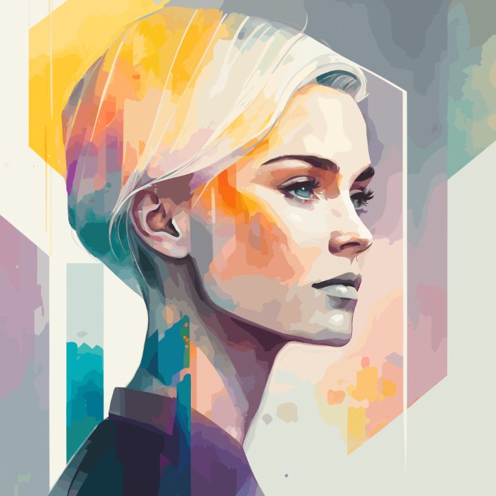 Blond woman picture as a watercolor - Digital Arts Gallery - Digital Art & AI, People & Figures ...