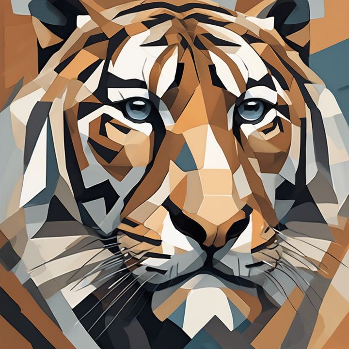 Tiger portrait - Zephyr Soul Store - Digital Art & AI, Animals, Birds ...