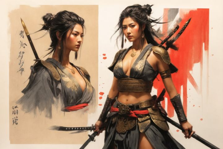 Samurai princess - Creative Digital Art - Digital Art & AI, Ethnic, Cultural, & Tribal, Asian ...