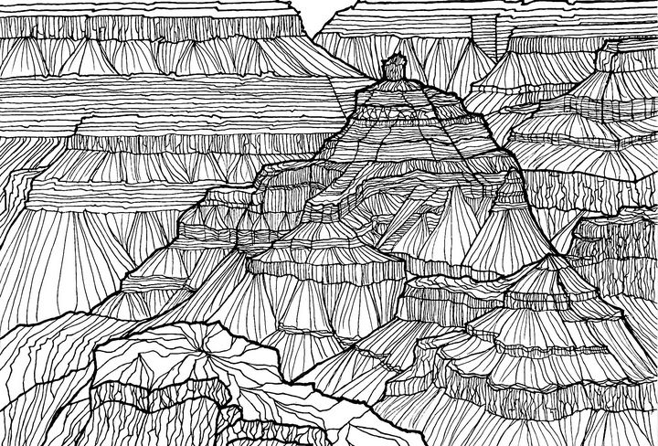 Canyon - Inkthings - Paintings & Prints, Landscapes & Nature, Canyons ...
