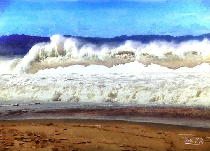 Angry Ocean, Hurrican Waves - Your Treasures by Lola - Paintings ...
